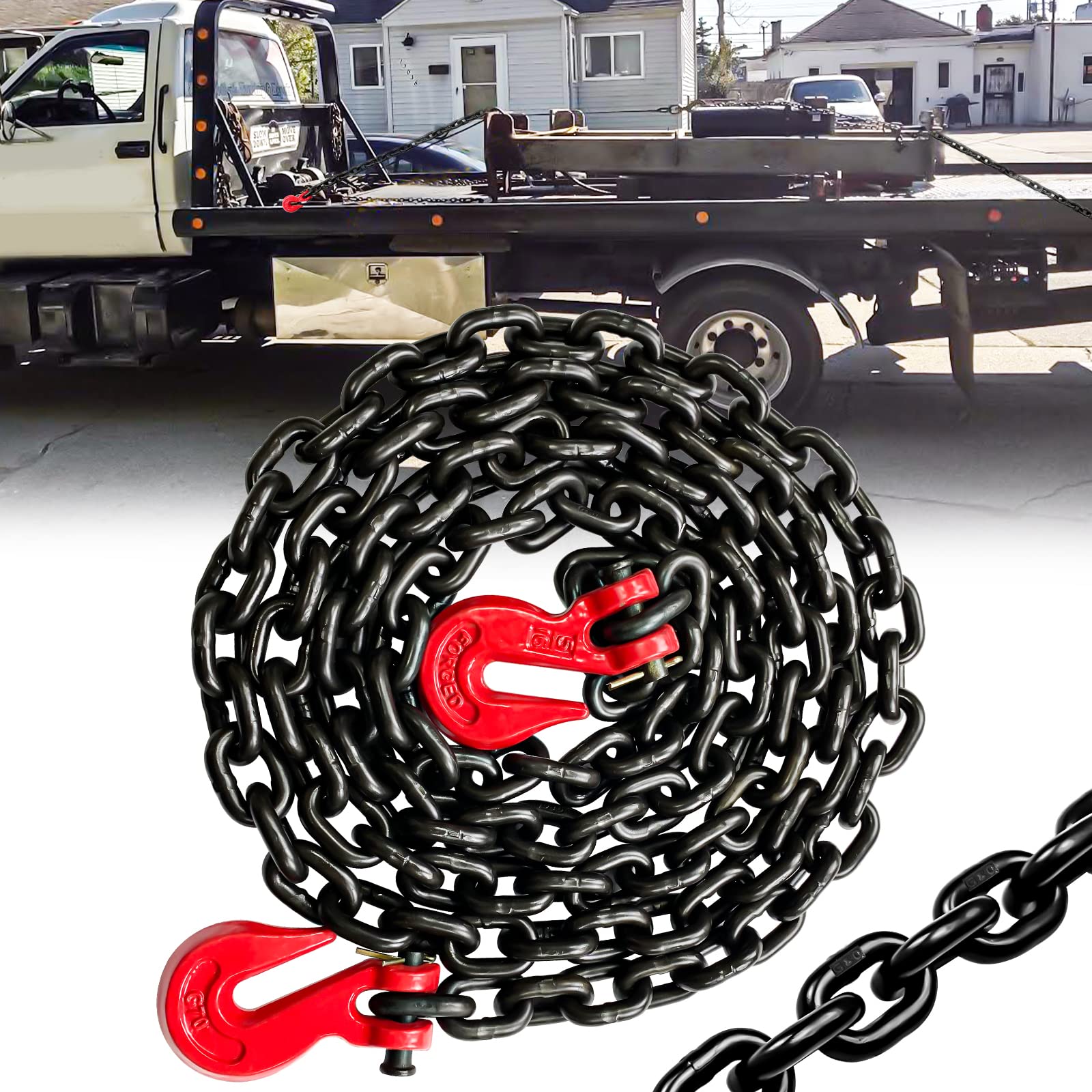 FITHOIST G80 Transport Binder Chain 5/16 Inch x 10 Foot | Tow Chain ...
