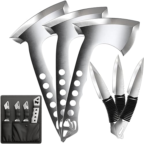 Crown Display Throwing Axes & Axe Throwing Knives Set | Axe Game with ...