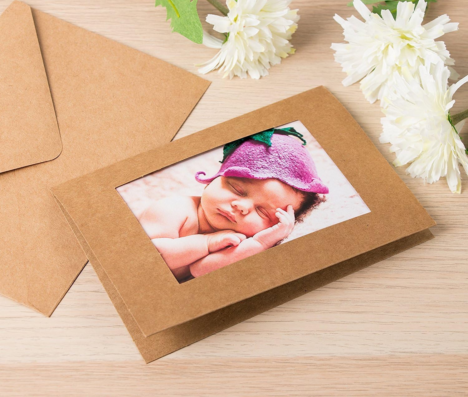 Kraft Picture Frame Note Cards for 4×6 Photo Inserts with Envelopes (48 ...
