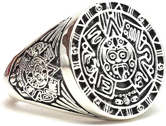 Siamhandmade2014 Mayan Ring, Aztec Calendar Mayan Sun Ring 925 Sterling ...