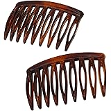 Camila Paris AD66/2 French Side Combs Large 2 Pack Curved Tortoise Shell Flexible Durable ...