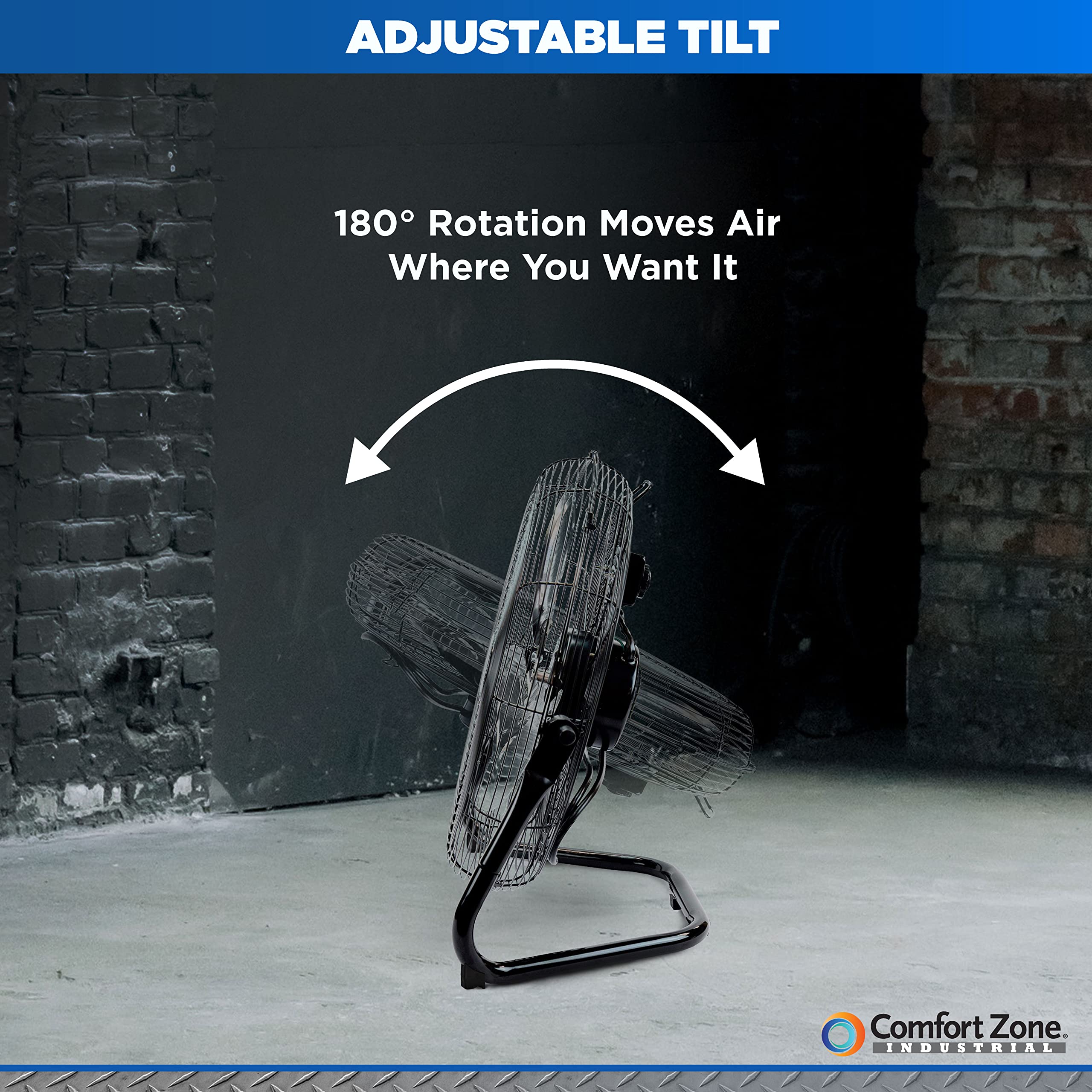 Mua Comfort Zone Cradle Floor Fan, Electric, High-Velocity,180 Degree ...