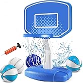 Amazon.com: QDRAGON Pool Basketball Hoop Poolside, Pool Toys with 4 ...