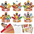 Amazon.com: QOUBAI 24 Sets Thanksgiving Turkey Headbands Fall Craft ...