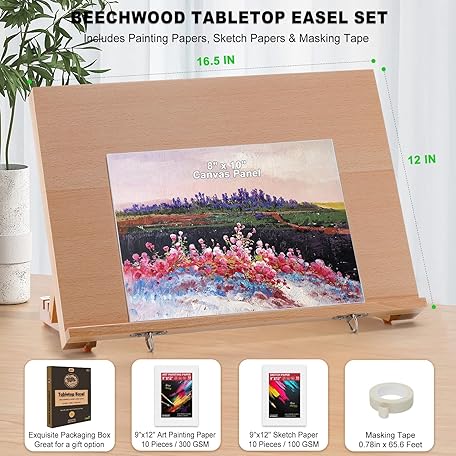 Mua Tabletop Easel for Painting, 16.5"x12" Adjustable Portable ...
