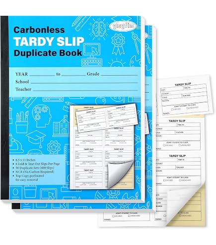 Tardy Slips For School The Slip Book Dunzoom 1 Pack Tardy Slip Book ...