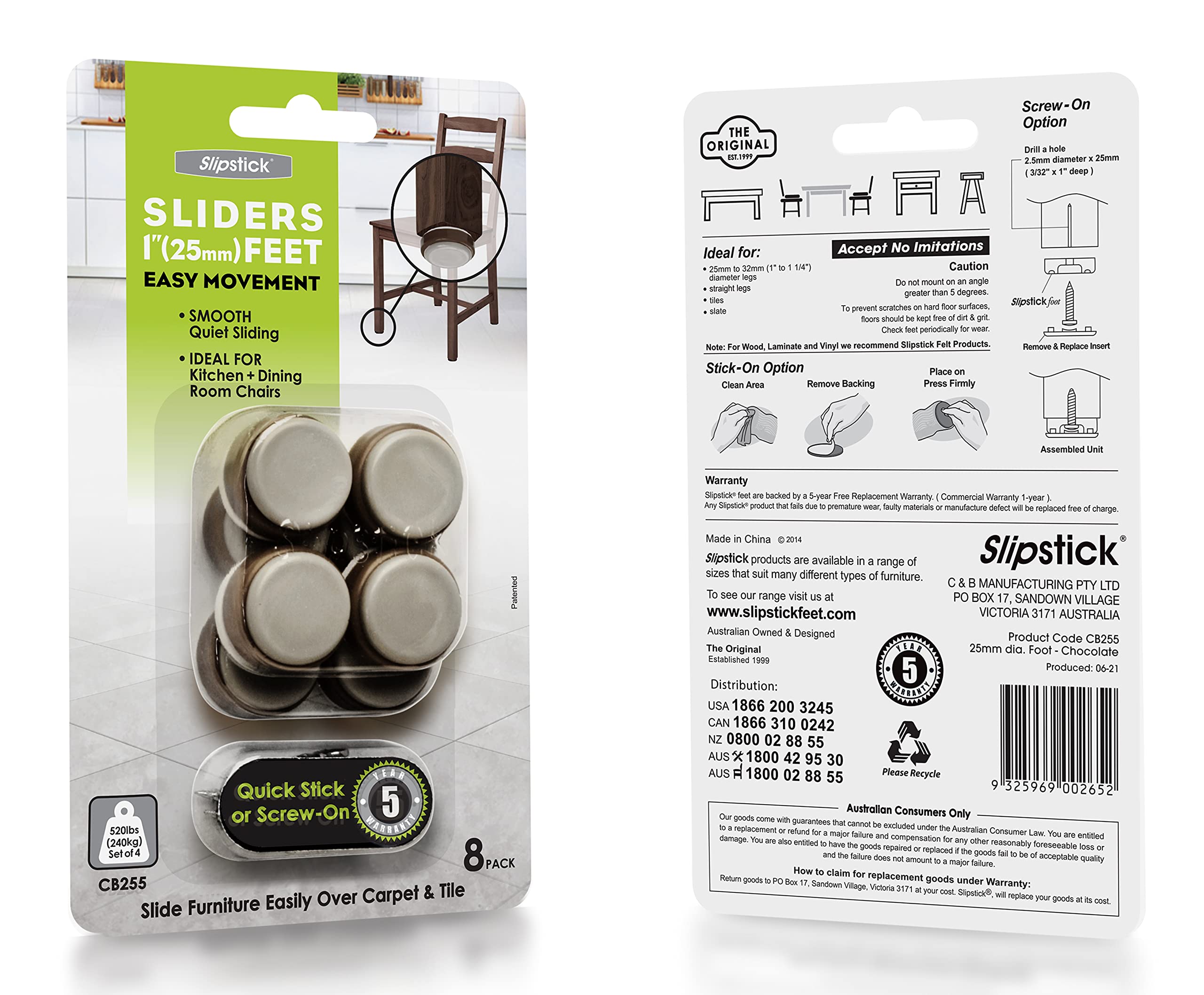 Mua Slipstick CB255 1 Inch Floor Protector Chair Glides/Furniture ...