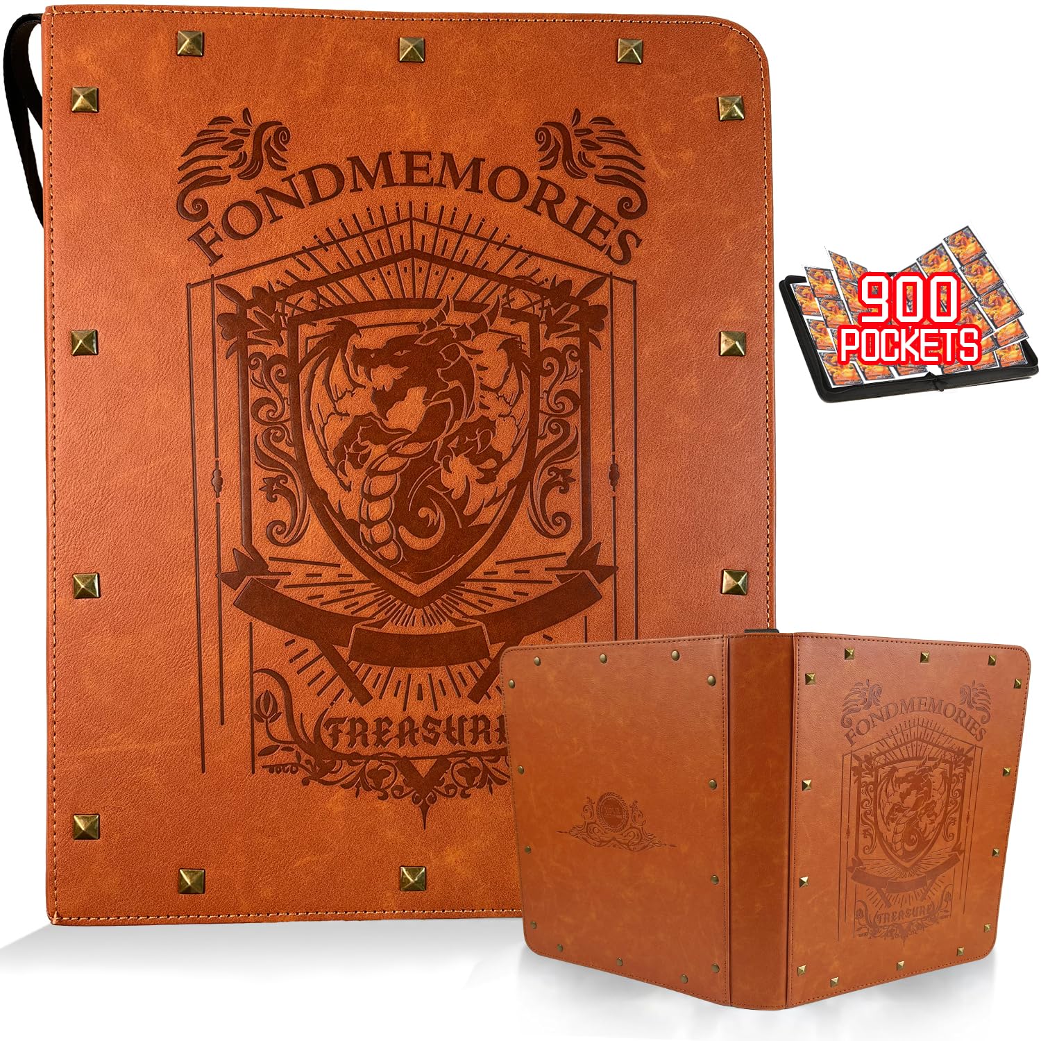 Trading Card Binder - 9 Pocket Album for TCG - 3D PU Leather - For MTG ...