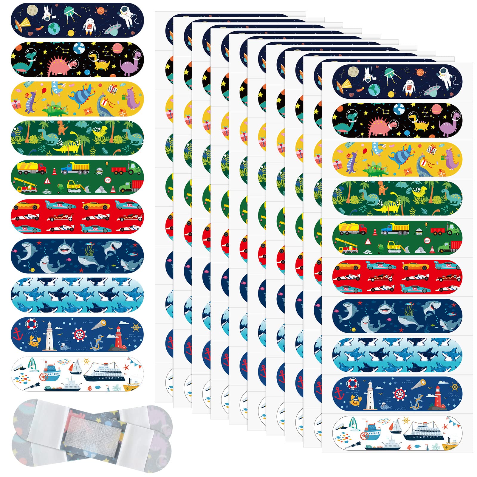 300 Pcs 10 Styles Kids Cartoon Bandages Adhesive Flexible Colorful ...