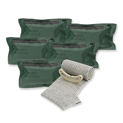 Amazon.com: 5 Pack Emergency Trauma 4" Israeli Style Bandage - Combat ...