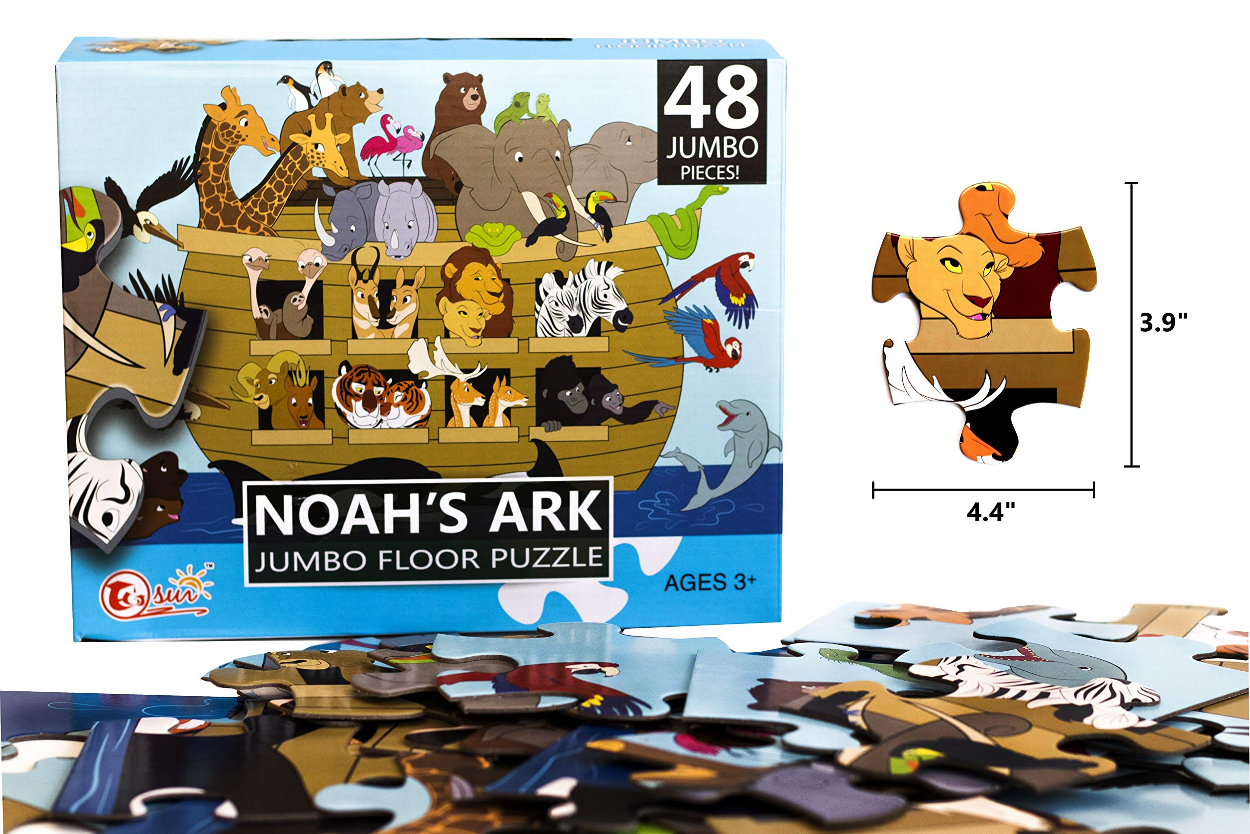 Jumbo Floor Puzzle Noah`s Ark Educationl Toy Vibrant Illustration Of A ...