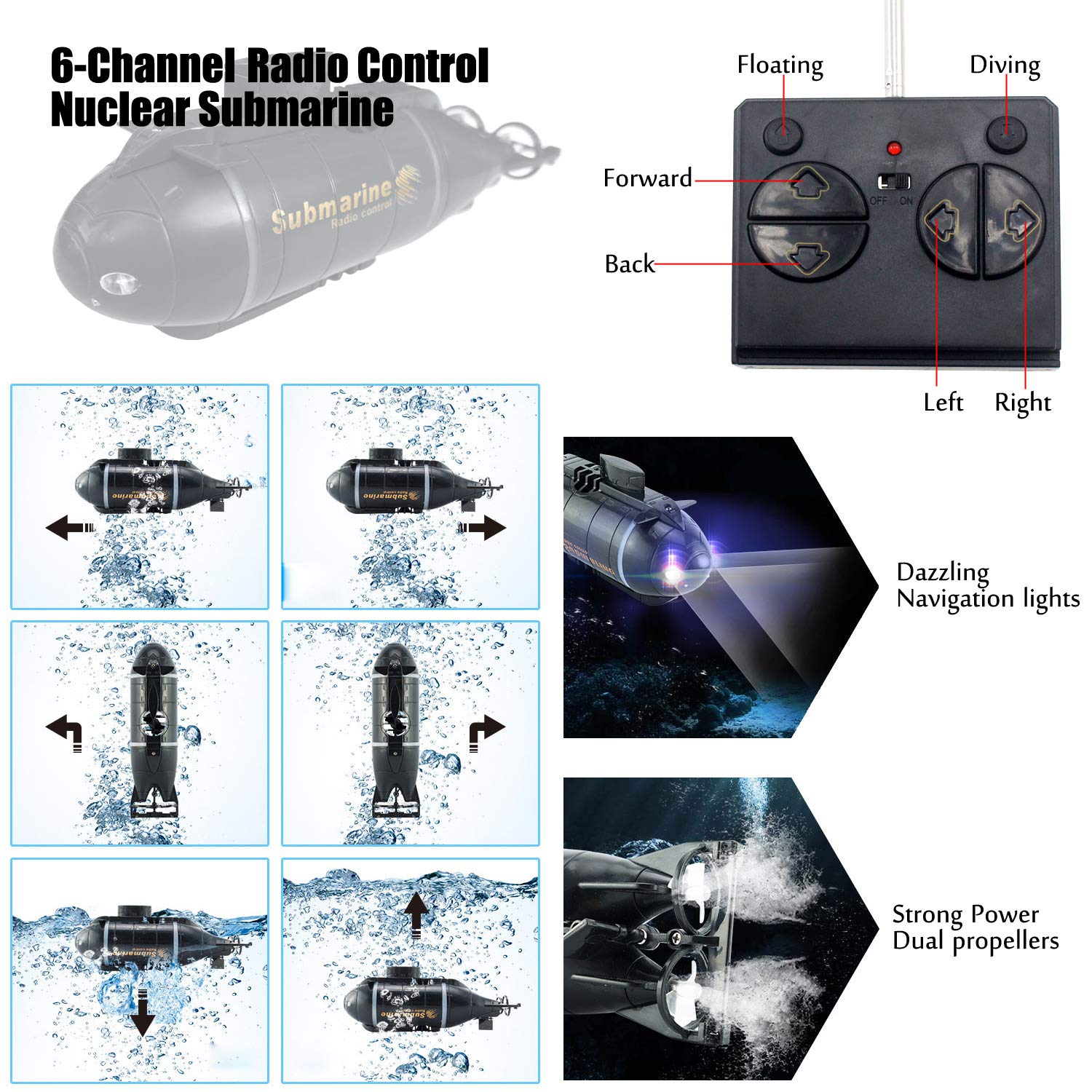 Mua Tipmant Mini Remote Control Nuclear Submarine Toy RC Boat Electric ...