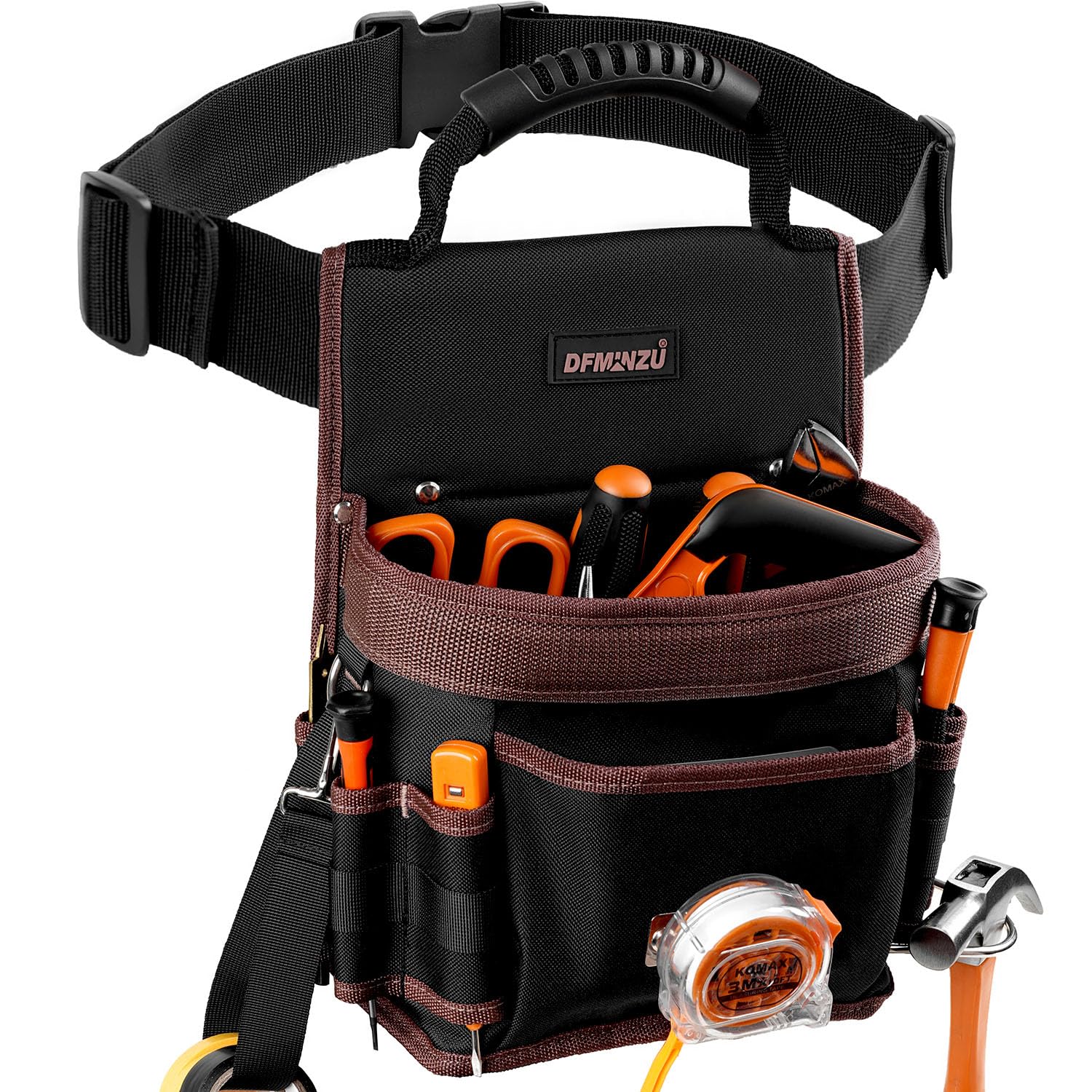 Electrician Tool Pouch, 10 Pockets Tool Belt Pouches with Hammer Holder ...