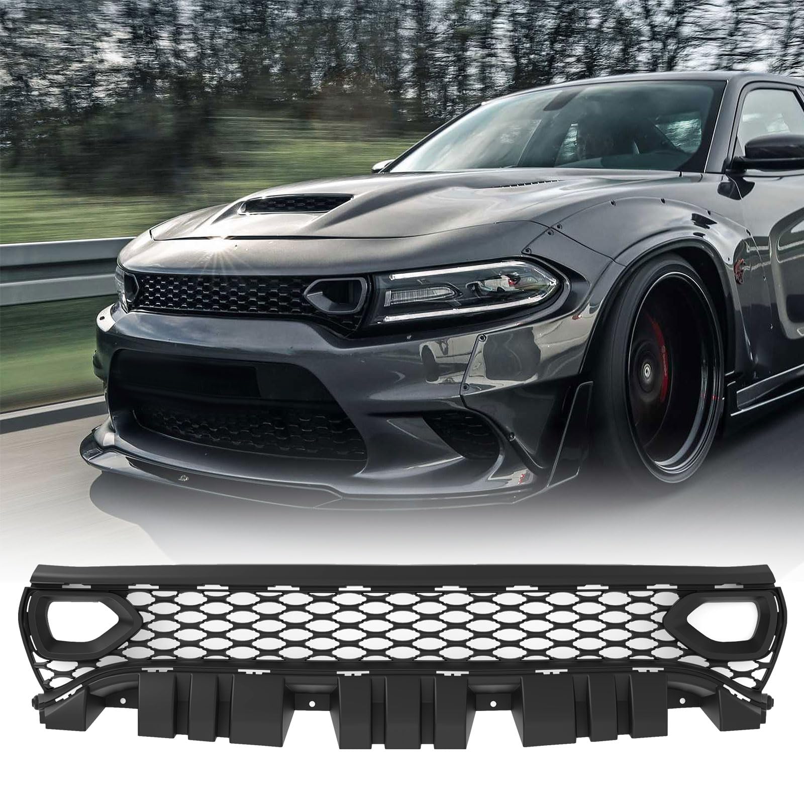 LitMiRaCle Front Upper Grille Assembly Compatible With 2015-2023 Dodge ...