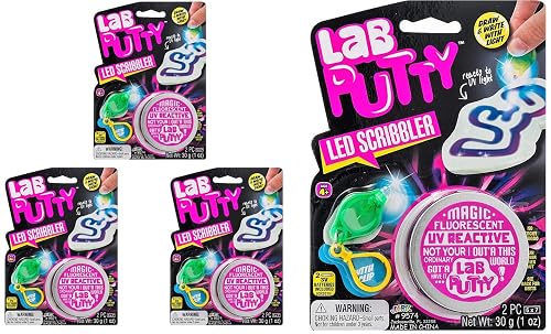 JA-RU Lab LED Scribbler Sensory Putty for Kids w/ Mini UV Light ...
