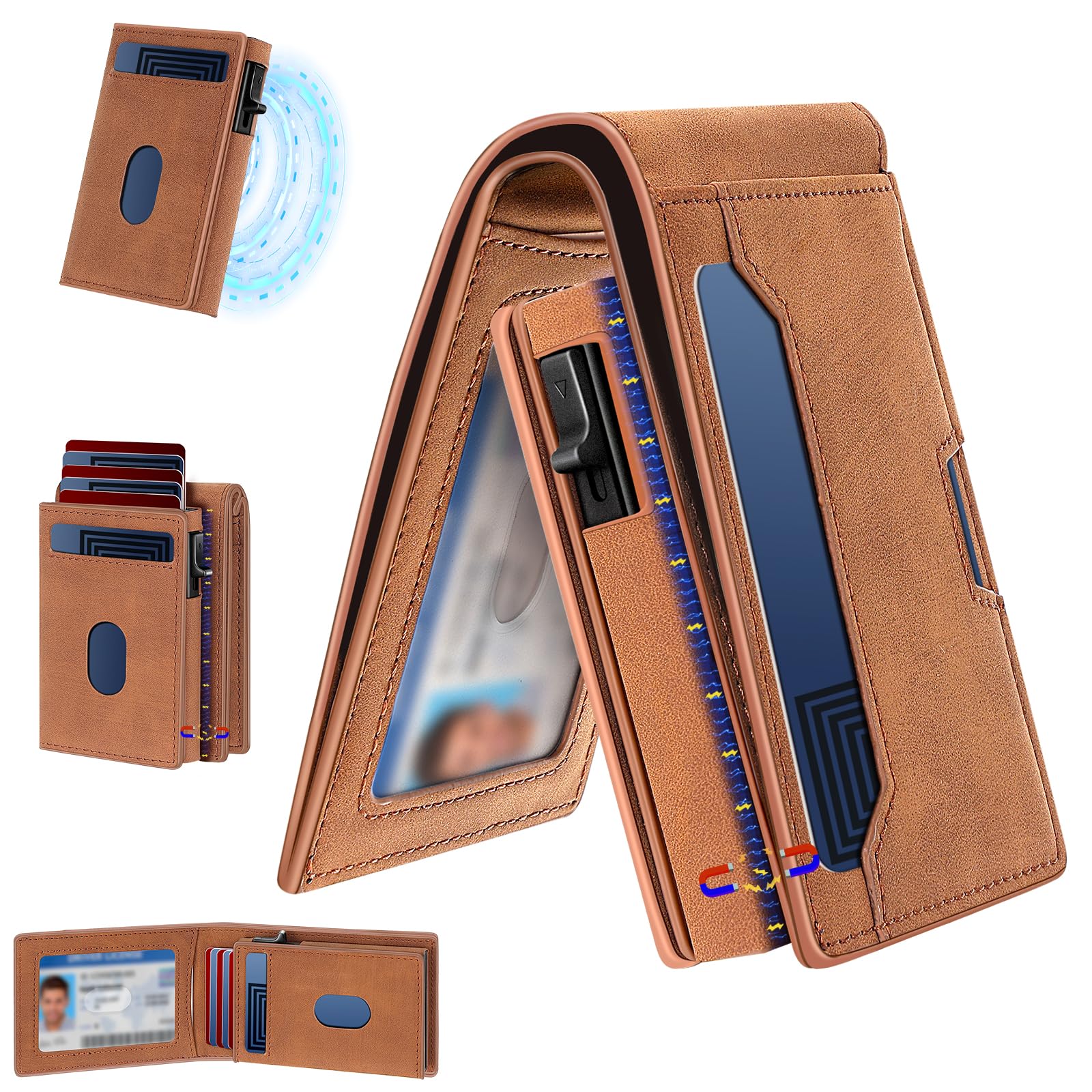 XINTUO MagSafe Wallet For Men,Versatile Wallets with Pop-Up Card case ...