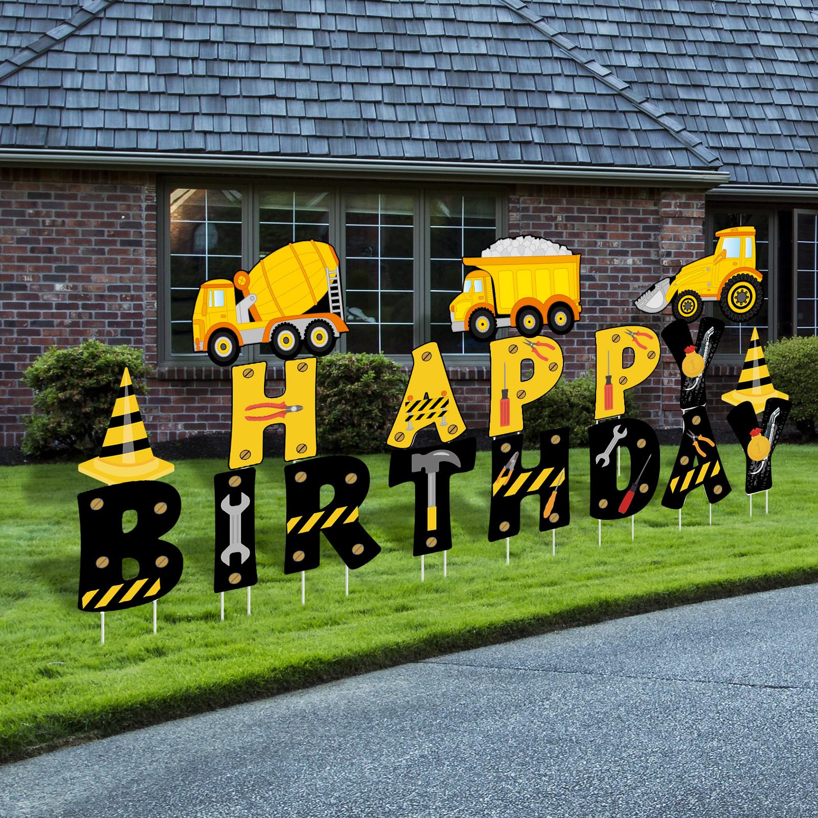 Memorywuu 18 Pcs Happy Birthday Yard Signs with Stakes, 16 Inches ...