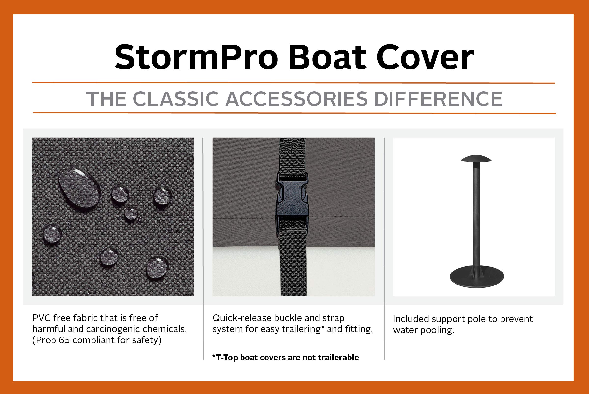 Classic Accessories StormPro Heavy Duty Center Console T-Top Roof Boat ...
