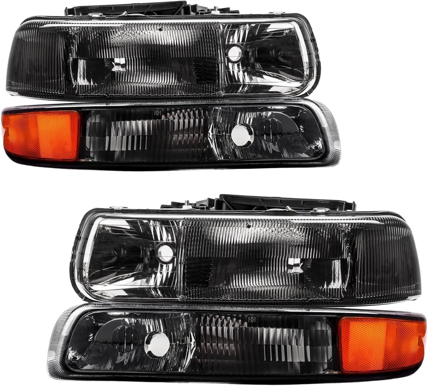 KAX Headlight Assembly Set Pair, Fit for 1999-2002 Silverado 1500/2500 ...