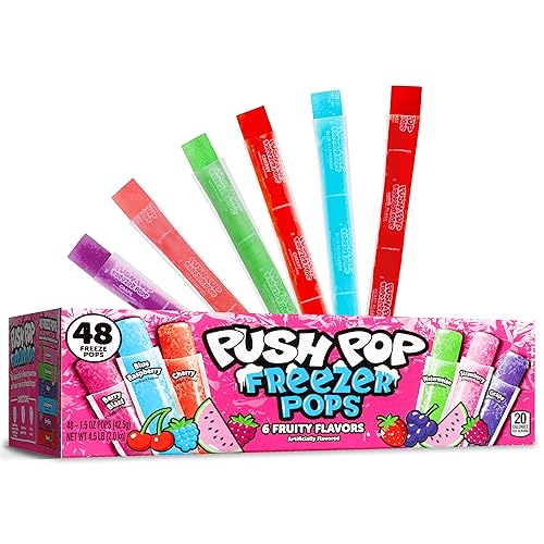 Push Pop Freezer Pops - Ice Popsicles Frozen, Individually Wrapped ...