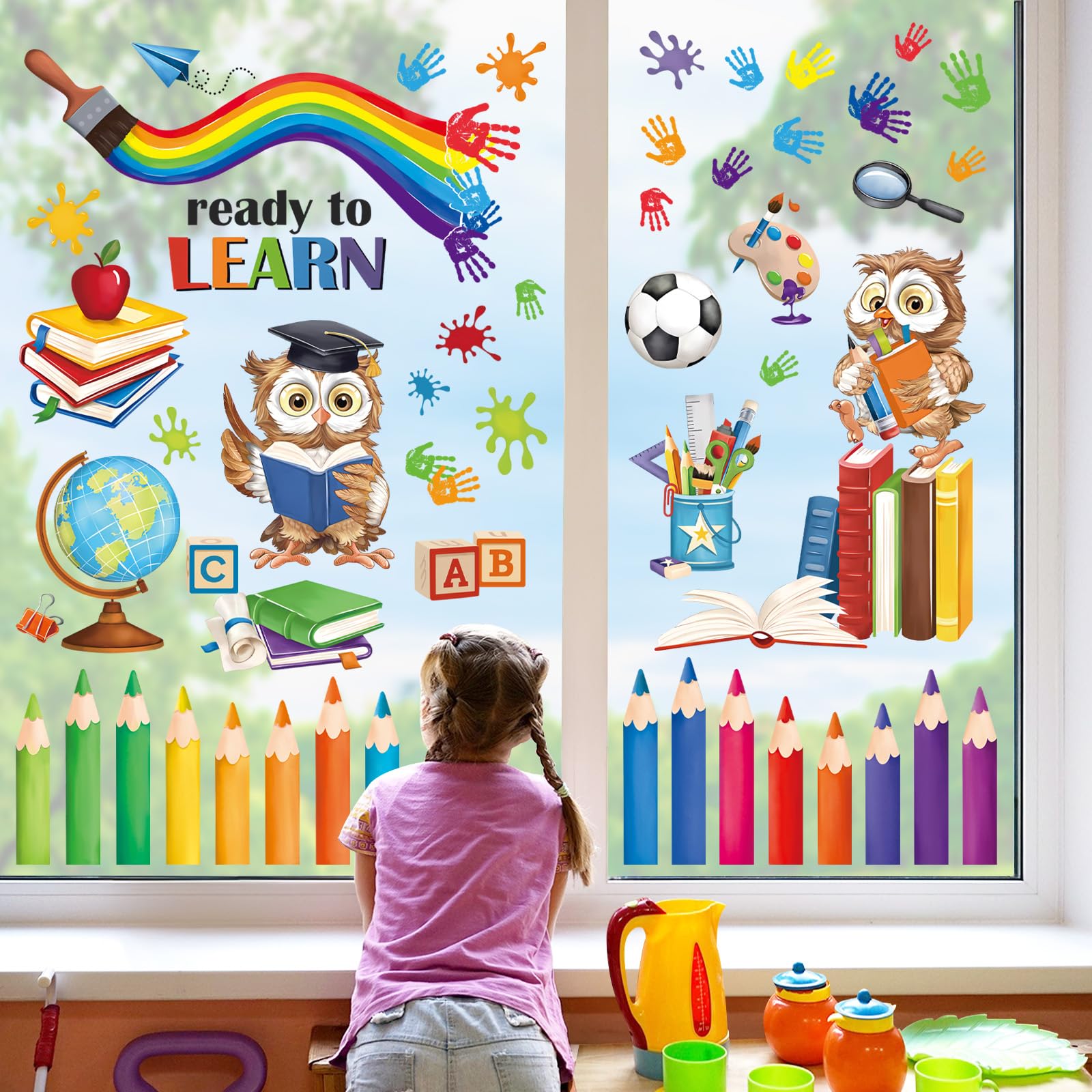 Decalmile Inspirational Quotes Kids Reading Books Rainbow Window Decals ...