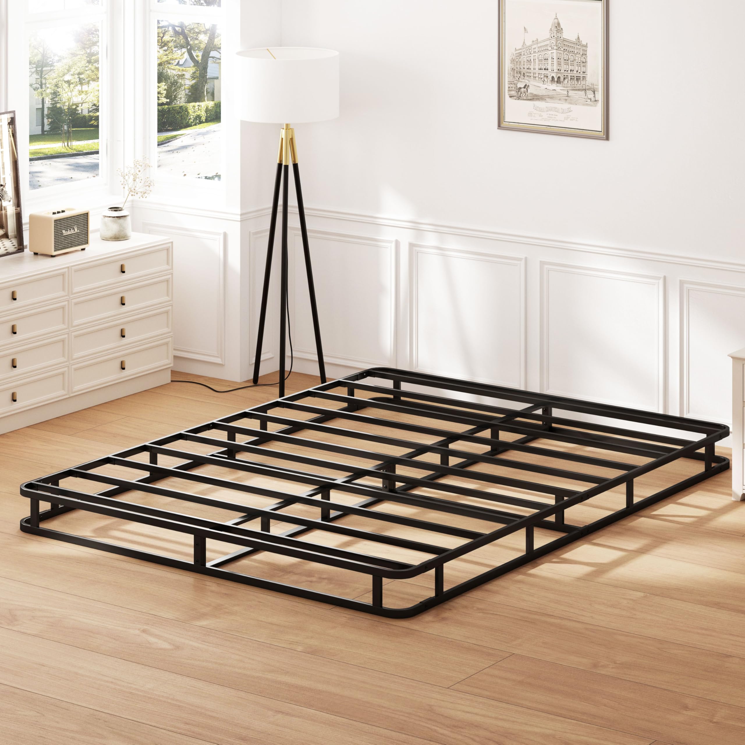 Matoresu Queen Box Spring 5 Inch, Heavy Duty Metal Box Spring Bed Base ...