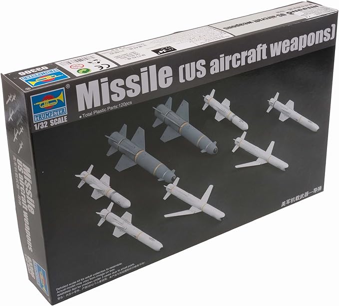 Amazon.com: Trumpeter 1/32 US Aircraft Weapons Set: Missiles Model Kit ...