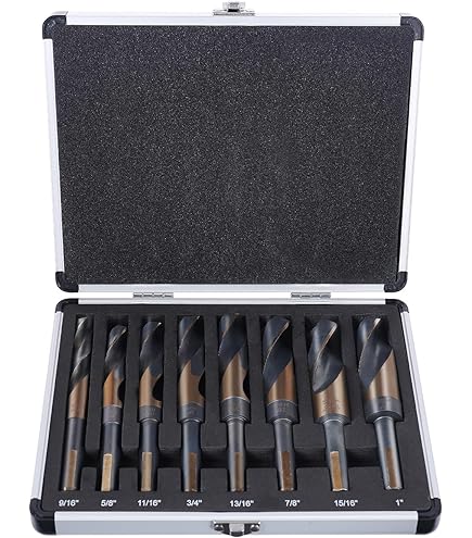 Drill Bits Set EFFICERE 8-Piece 1/2" Shank Silver And Deming Drill Bit ...