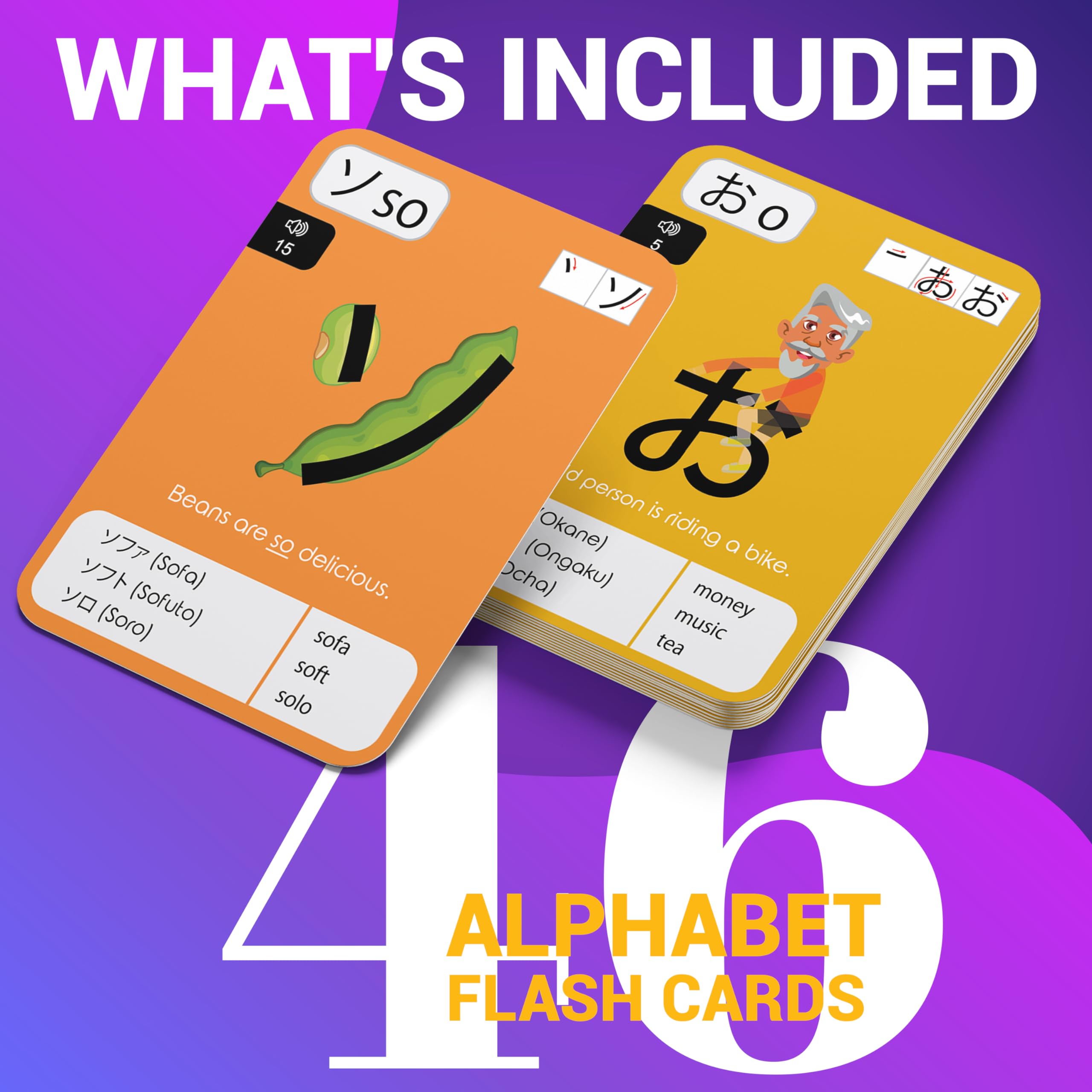 Mua Japanese Hiragana & Katakana Mnemonic Flash Cards – 46 Syllabary ...