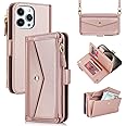 Amazon.com: DEYHU for iPhone 15 pro max Wallet case with Zipper Card Holders for Women,iPhone 15 ...