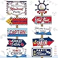 Amazon.com: Cholemy 20 Pieces Nautical Party Directional Signs Nautical ...