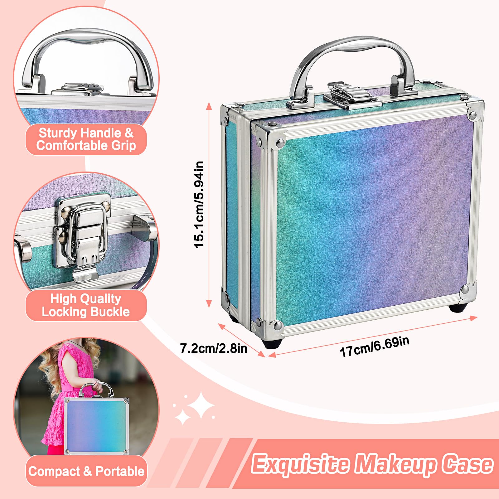 Mua Anpro All-In-One Makeup Carry Case with Pro Teen Makeup Set, Full Starter Cosmetics Kit with ...