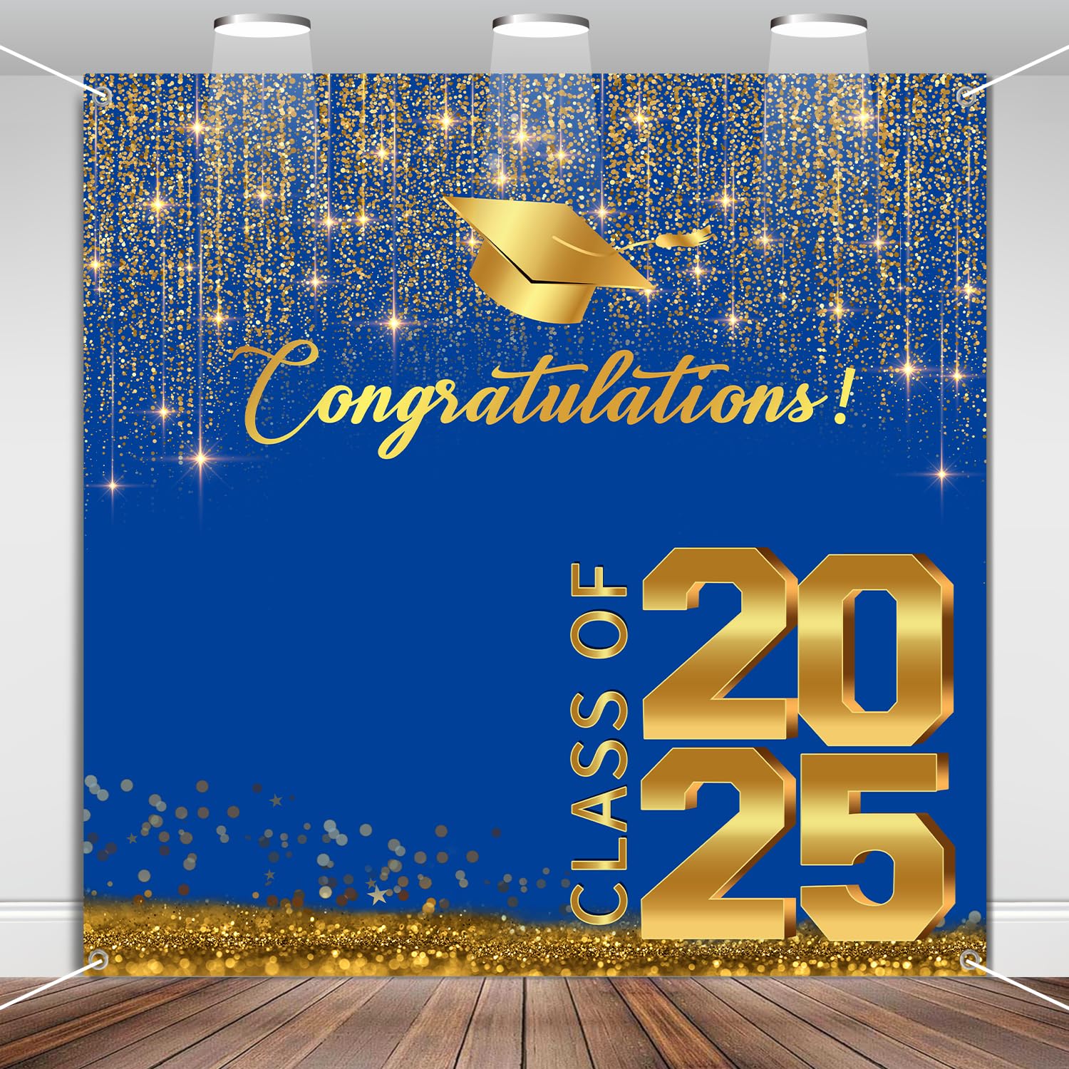 Class of 2025 Backdrop, 6 * 6 FT Graduation Photo Backdrop, Blue And ...