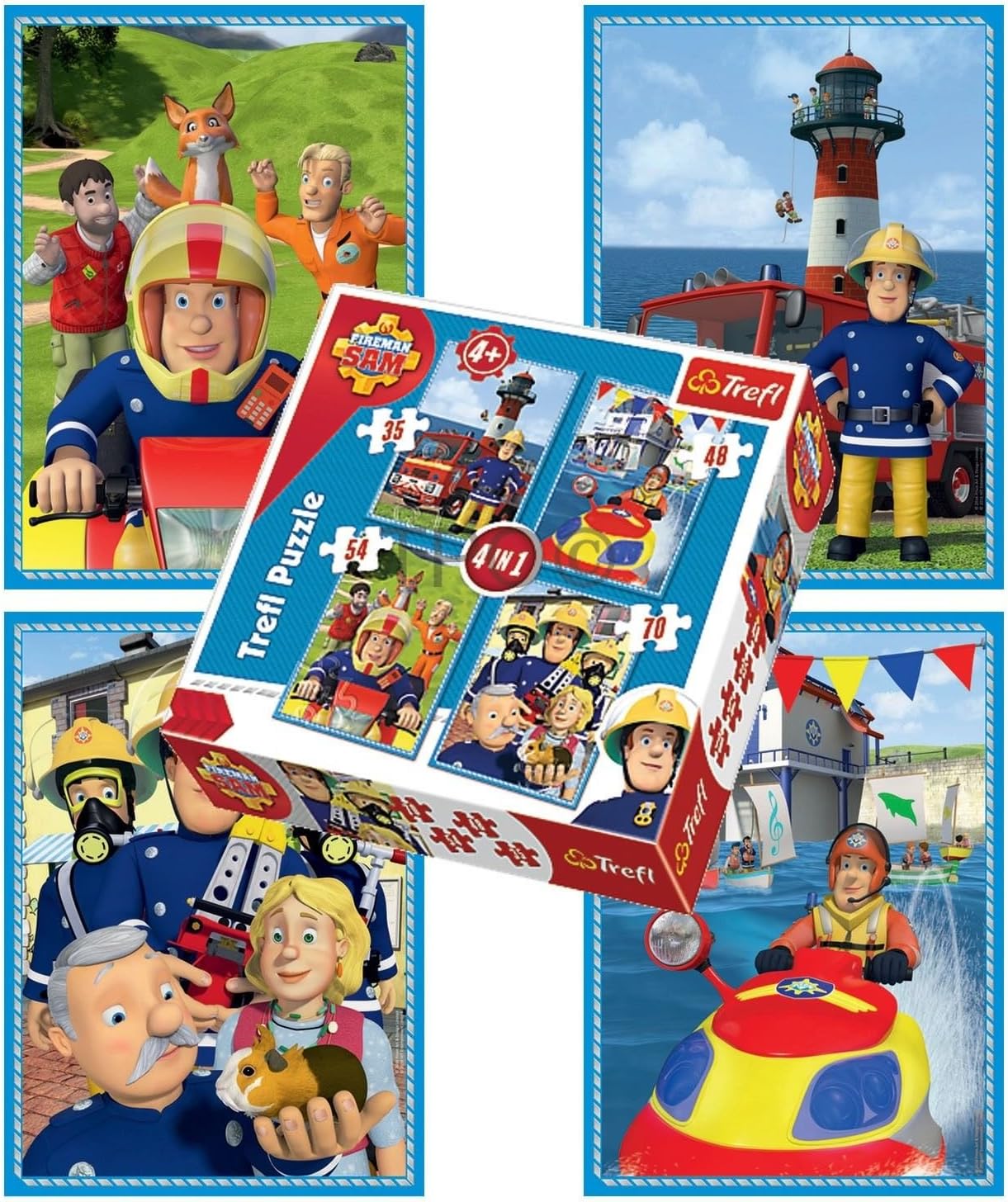 Thepuzzleoutlet 4 In 1 Fireman Sam Jigsaw Puzzle: Amazon.co.uk: Toys ...