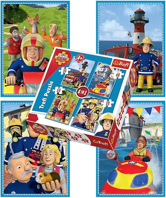 Thepuzzleoutlet 4 In 1 Fireman Sam Jigsaw Puzzle: Amazon.co.uk: Toys ...