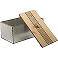 Amazon.com: Red Co. Rustic Galvanized Metal Storage Box with Wooden Lid ...