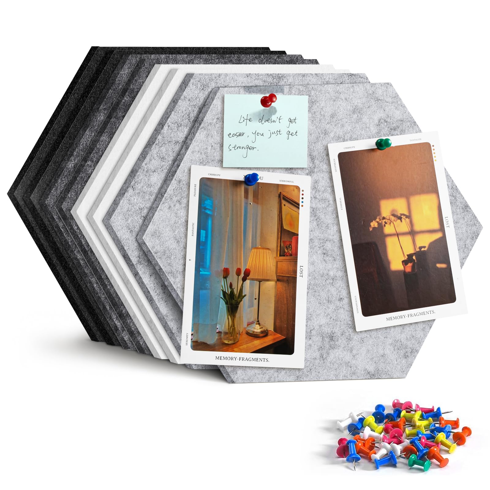 Mua 12" Large Bulletin Board with 30 Push Pins, Pack of 8 Hexagon Felt ...