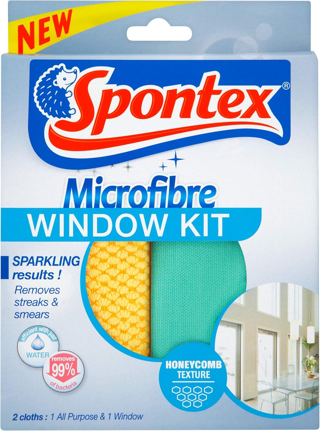 Spontex Microfibre Window Kit (2 Cloths): Amazon.co.uk: Health ...
