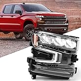 Amazon.com: Huray Headlight Assembly for Chevy Silverado 2019 2020 2021 2022 1500 [Only for LED ...