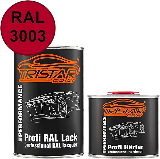 TRISTARcolor RAL 3003 Rubinrot glänzend 2K Autolack 1,5 Liter / 1500 ml Dose inkl. Härter ...
