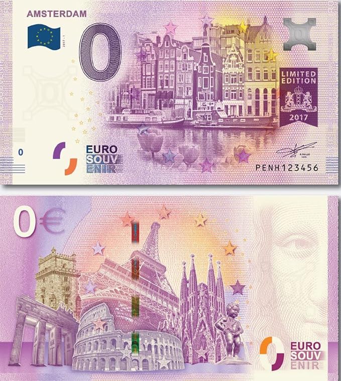 0EURO 0 Euro Souvenir Note (First Edition Amsterdam Limited Edition ...