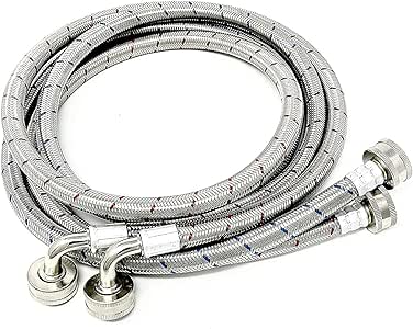 Amazon.com: Stainless Steel Washing Machine Hoses 6ft, Burst Proof Hot ...
