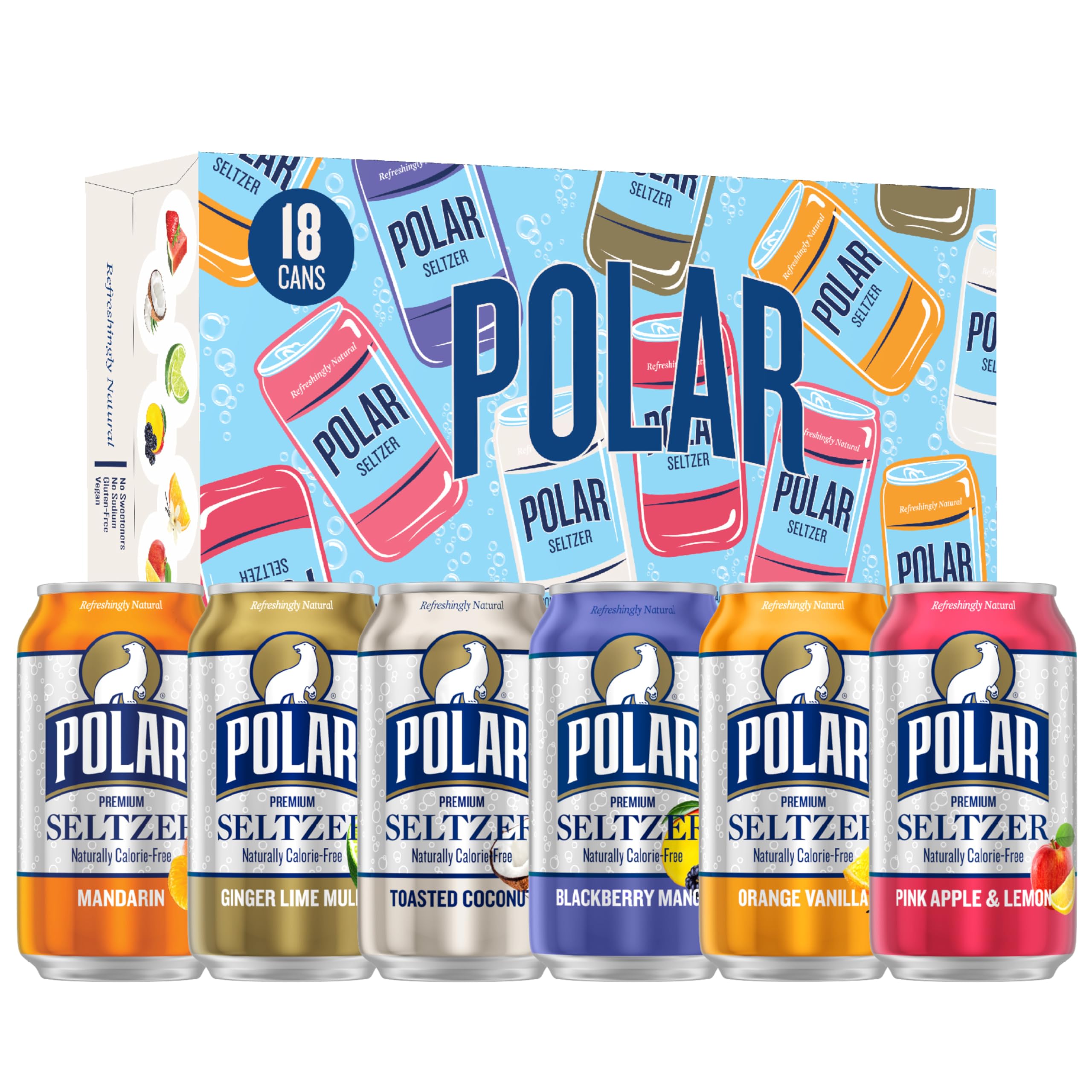 Mua Seltzer Water Sampler Variety Pack, 12 fl oz cans, 18 pack trên ...