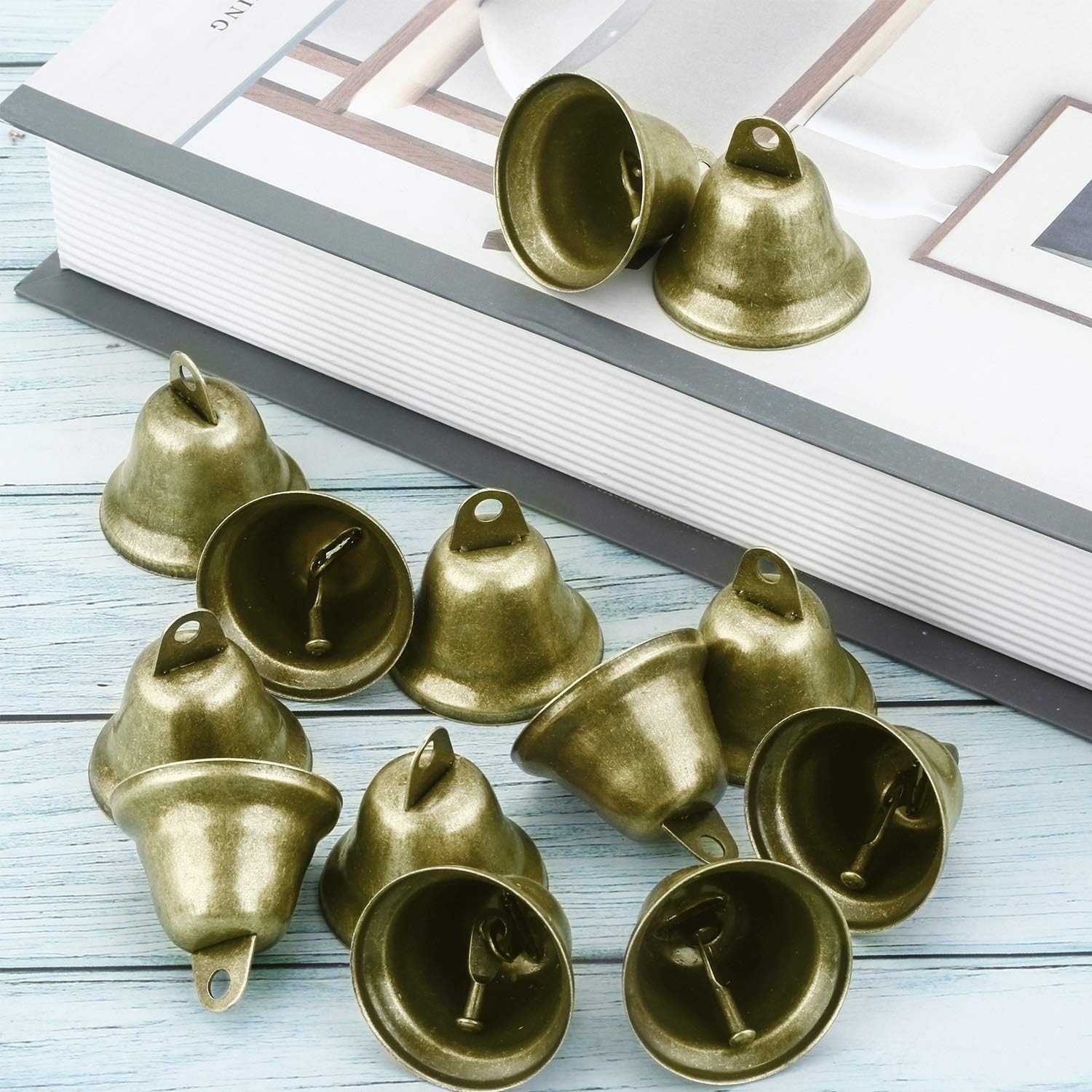 40 Pieces Vintage Jingle Bells Bronze Tone Bells Copper Bell Hangings ...