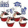 Amazon.com: 24 PCS 2023 Graduation Cupcake Toppers Glitter Class of ...