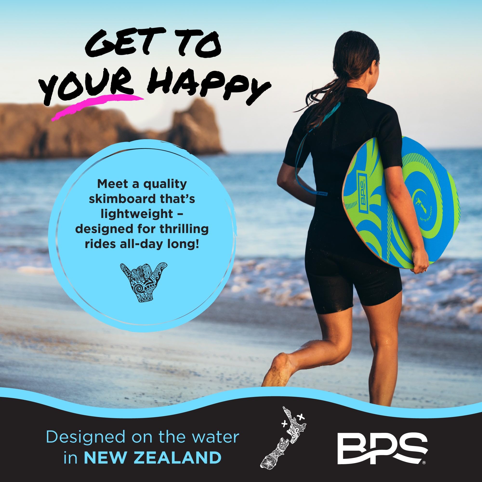 Mua New Zealand ‘Koru’ Skimboard with Colored EVA Grip Pad and High ...