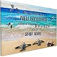 Amazon.com: Bathroom Decor Sea Turtle Wall Art Motivational Quotes ...