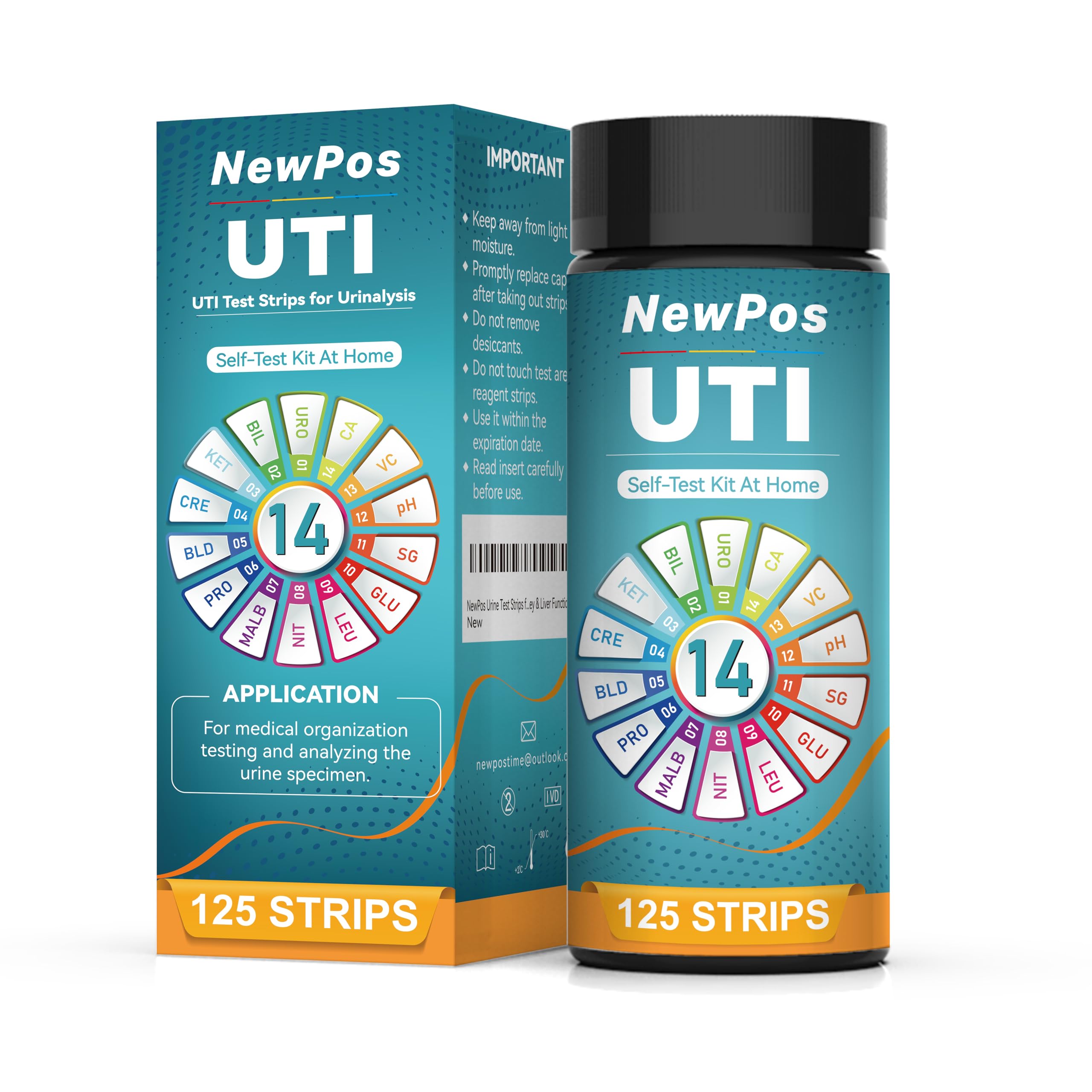 NewPos UTI Test Strips: 125CT Urinary Tract Infection Treatments Test ...