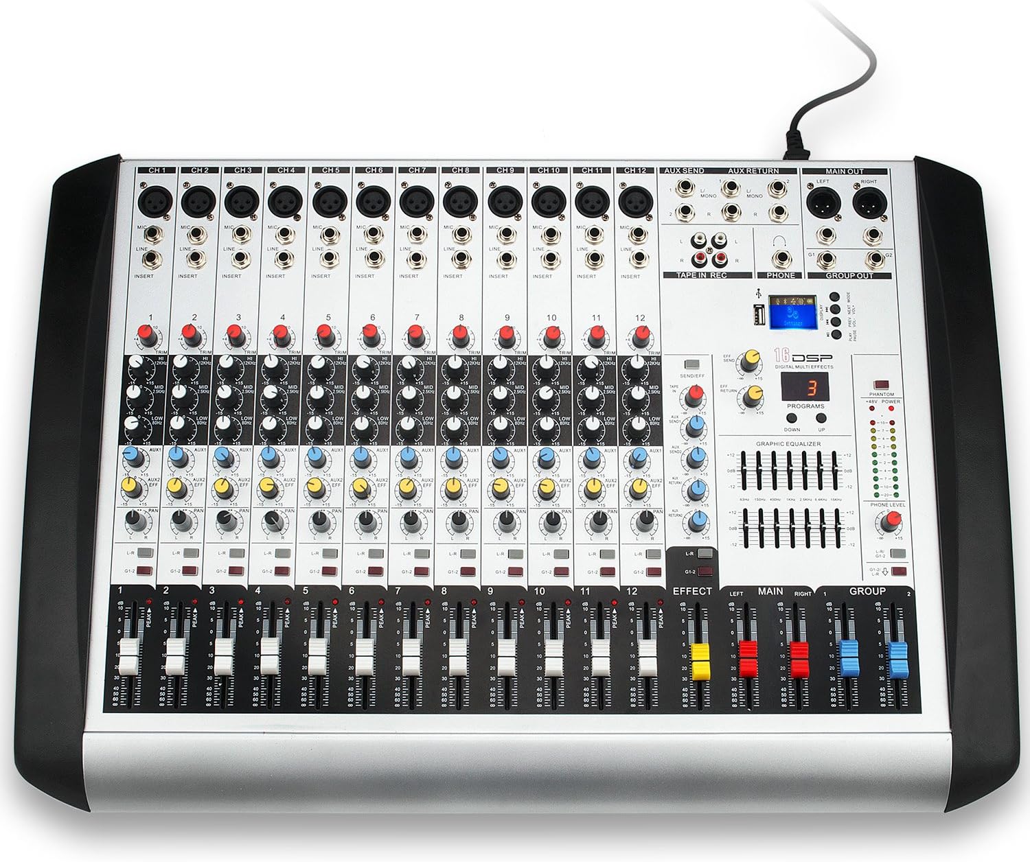 Vangoa 10 Channels Mixing Console Professional Audio Studio Mixer with ...