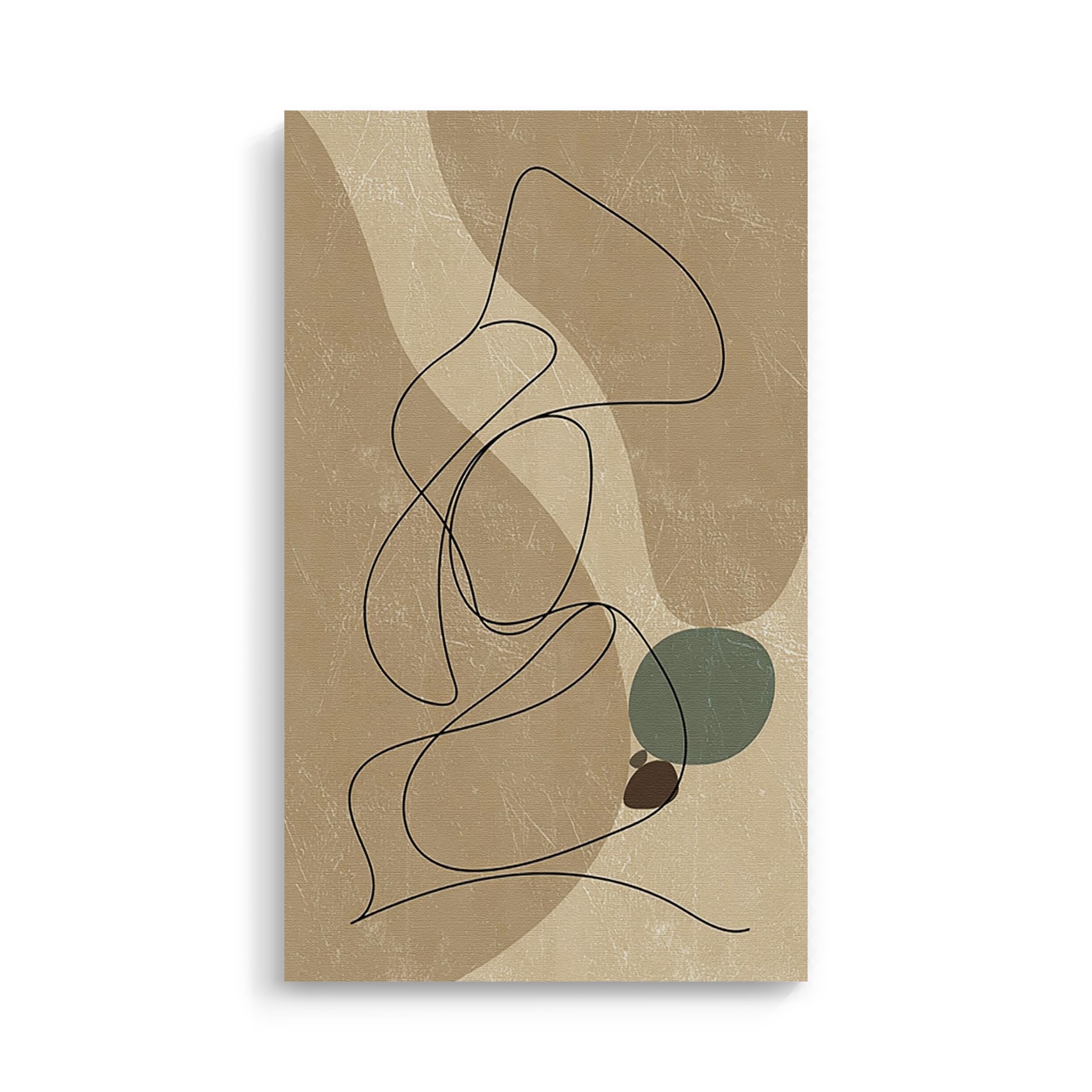 Mishcdea Wrapped Canvas Blue Abstract Line Style Wall Art,Large Modern ...